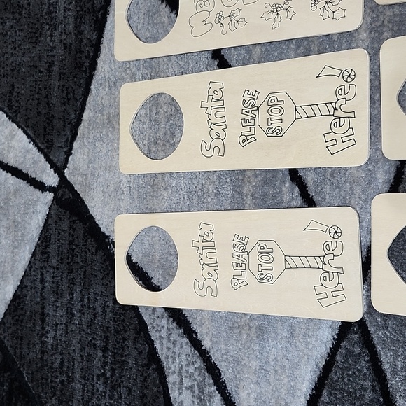 Michaels | Holiday | Vintage 999 Diy Christmas Door Knob Hangers Unfinished Signs 8 Pcs Wood ...